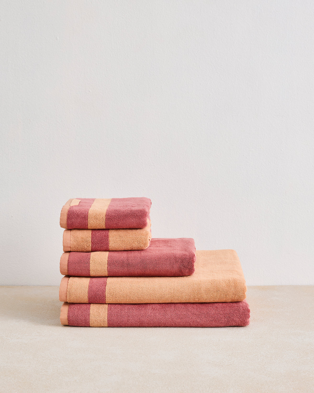 Two-Toned Cotton Bath Sheet Bundle – Terracotta & Pink Clay | Bed Threads