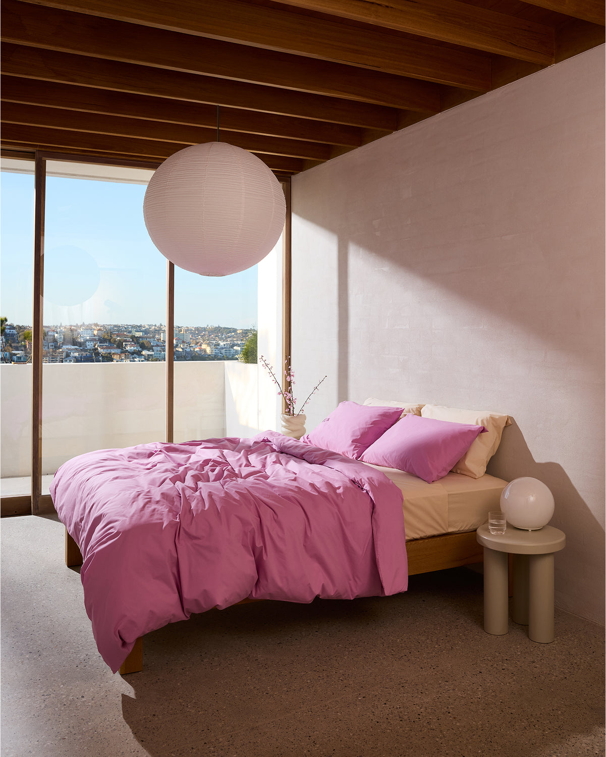 Organic Cotton Percale Bedding Bundle – Bubblegum & Vanilla | Bed Threads