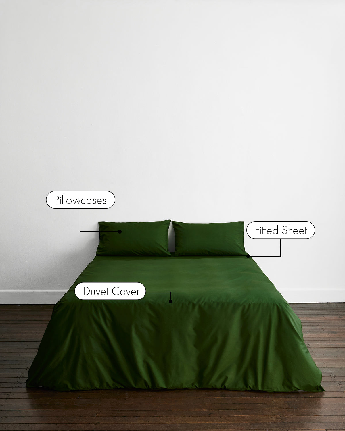 Organic Cotton Percale Bedding Set - Moss | Bed Threads