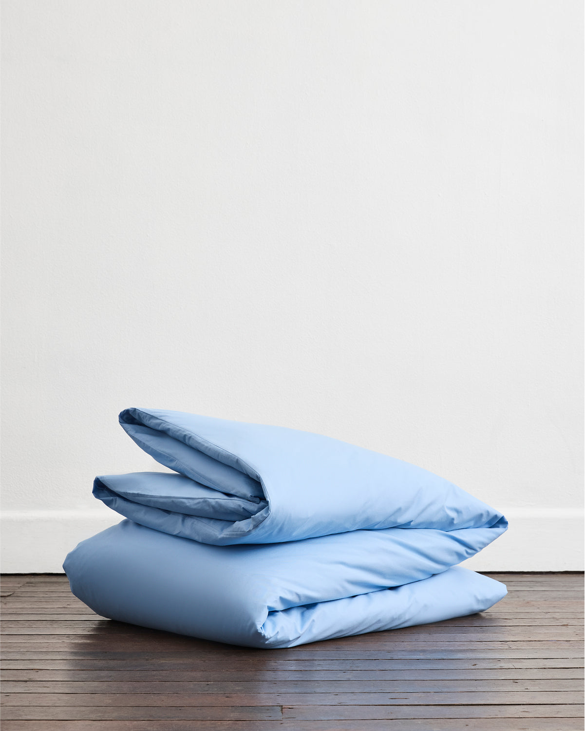 Organic Cotton Percale Bedding Bundle – Sky & Vanilla | Bed Threads