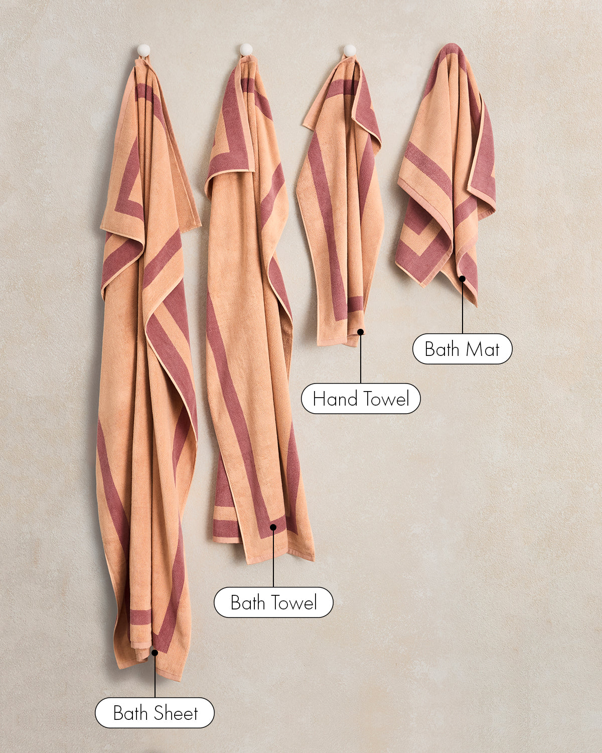 Two-Toned Cotton Hand Towels (Set of Two) – Terracotta & Pink Clay ...
