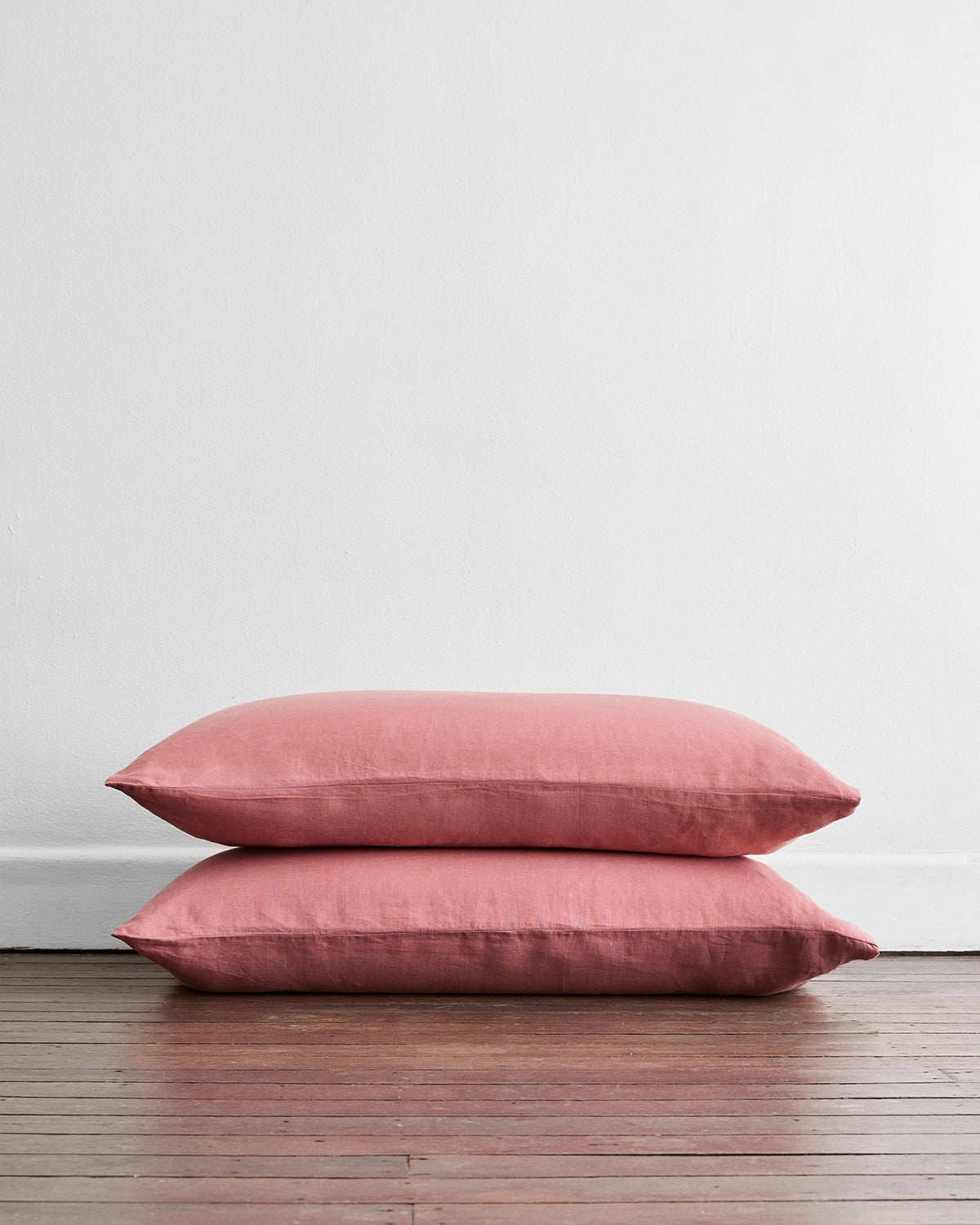 100% French Flax Linen King Pillowcase - Pink Clay | Bed Threads