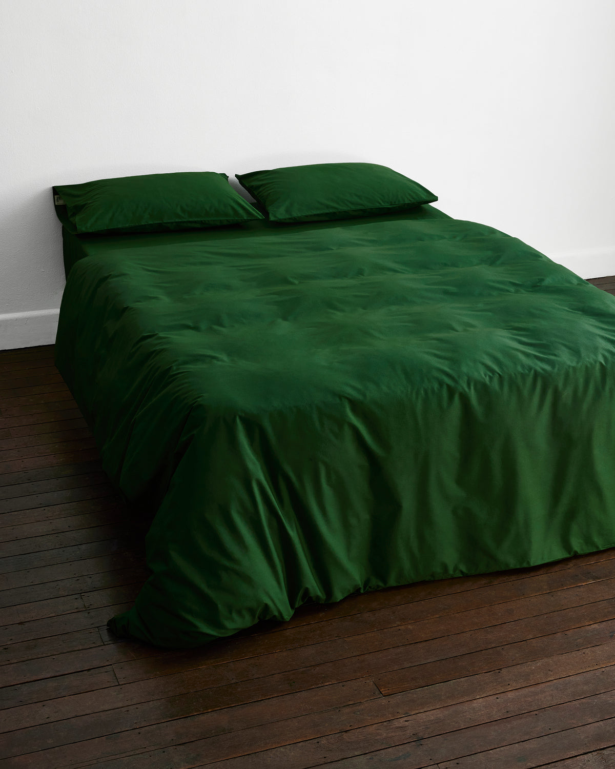 Organic Cotton Percale Duvet Cover - Moss | Bed Threads