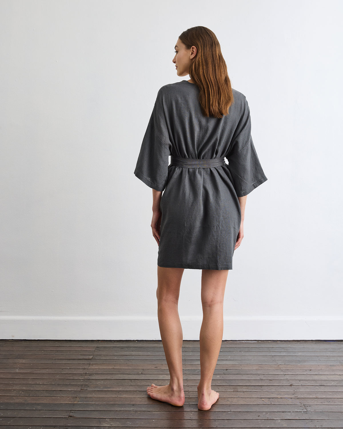 Cabana Short Robe in Charcoal – Bed Threads