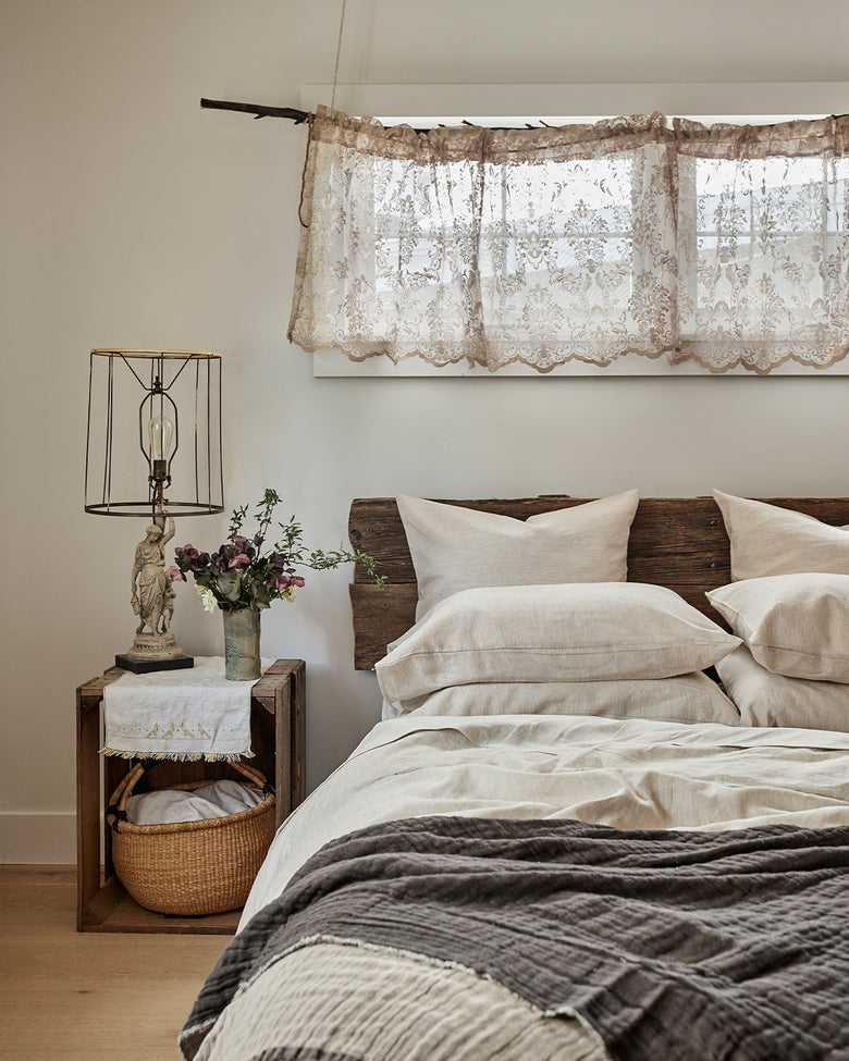 Oatmeal & Mocha 100% French Flax Linen Muslin Throw – Bed Threads