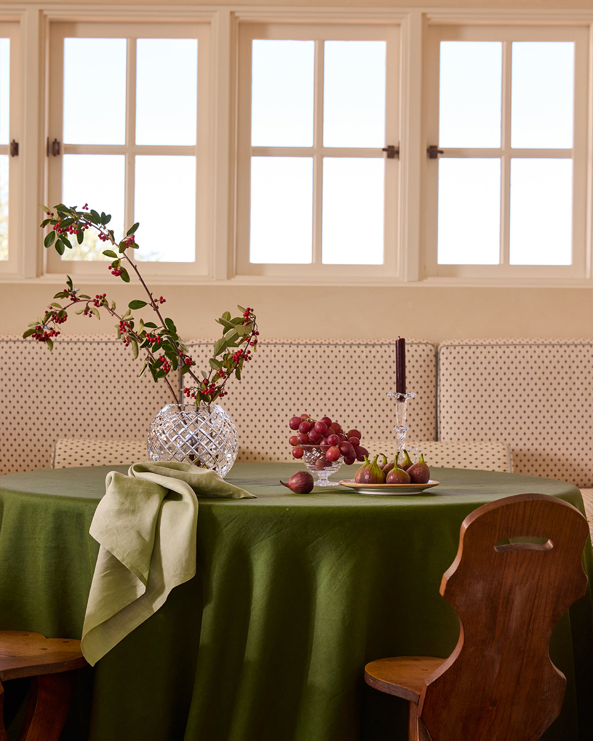 Olive 100% French Flax Linen Tablecloth – Bed Threads