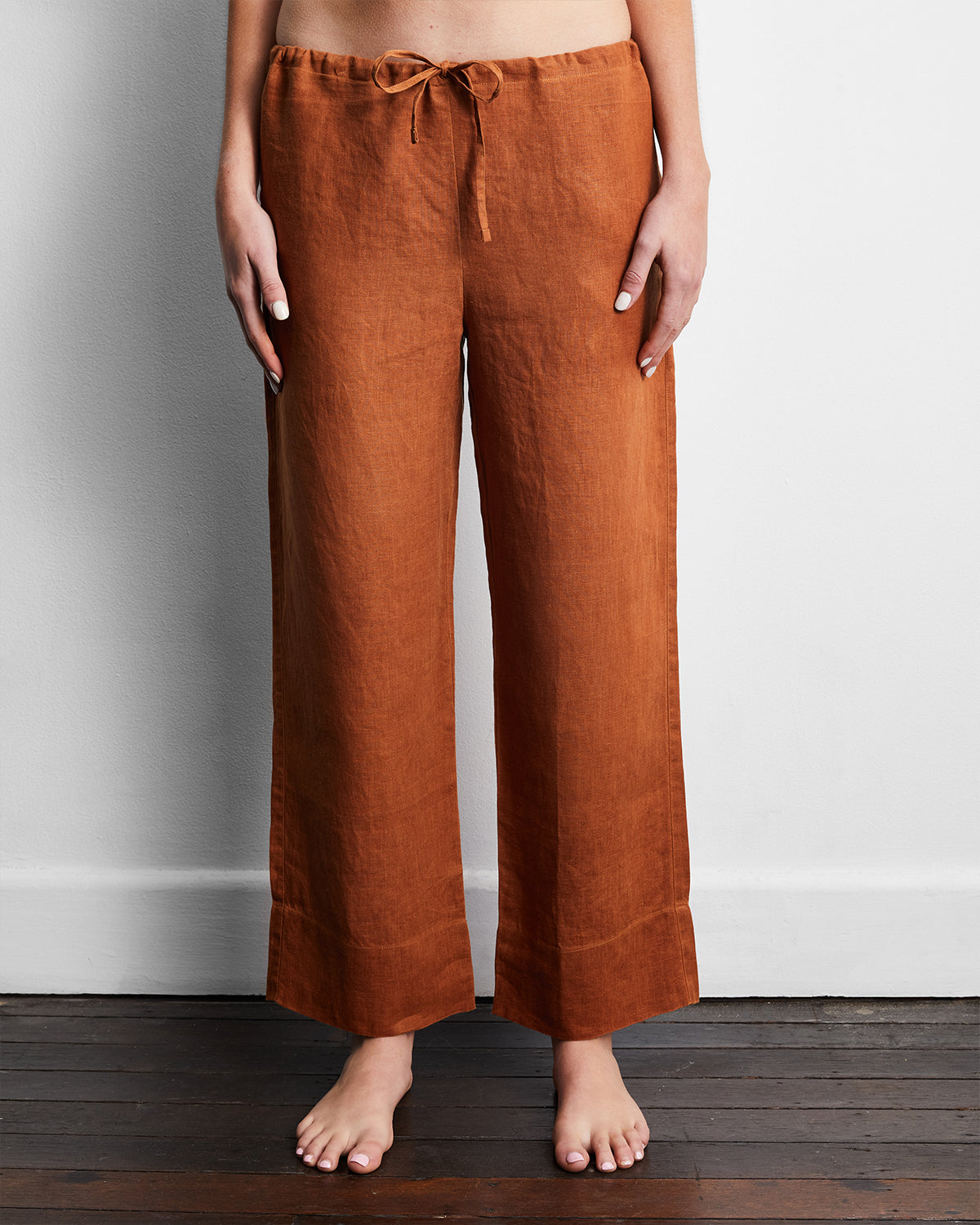 Rust 100% French Flax Linen Pants – Bed Threads