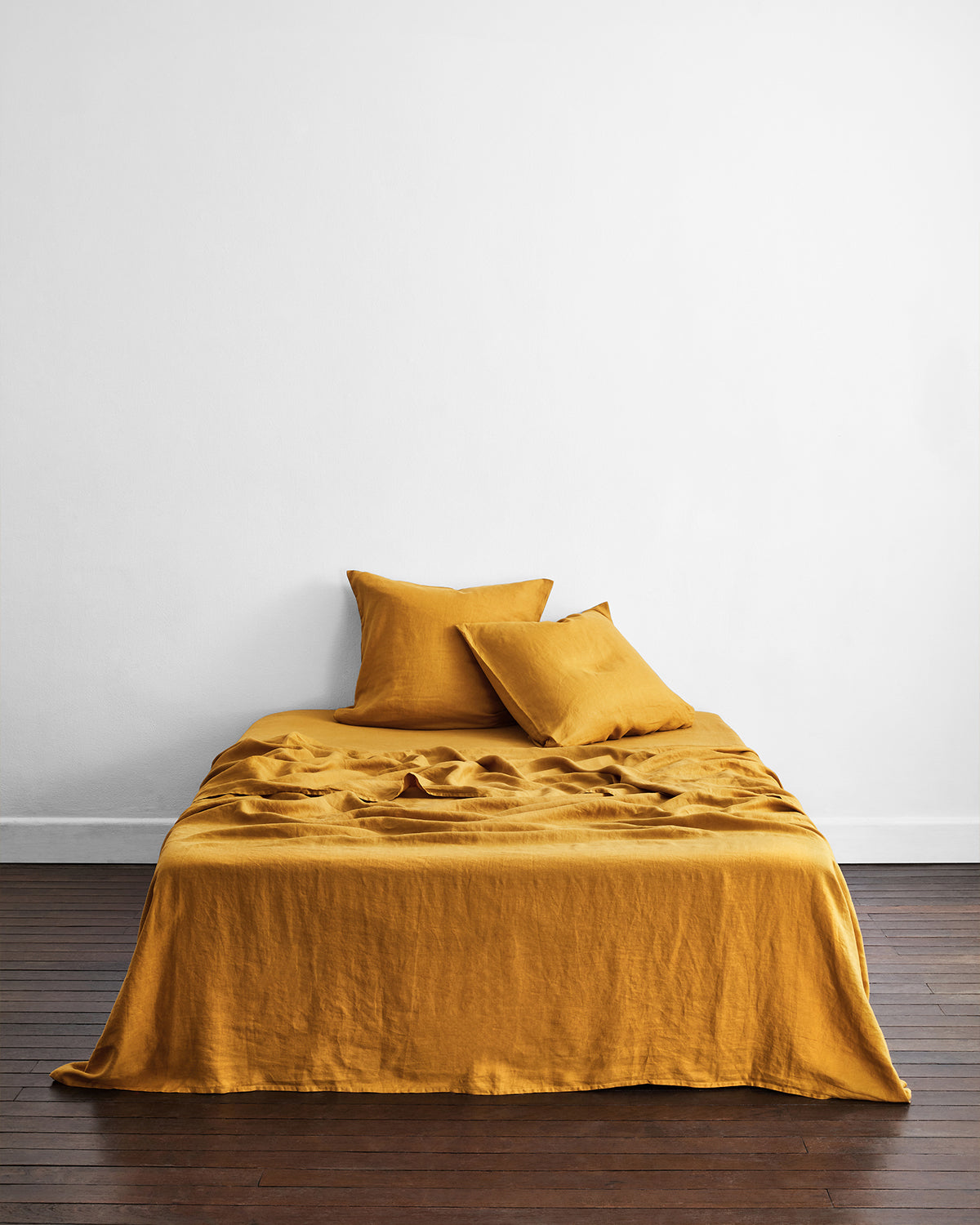 100% French Flax Linen European Pillowcase - Turmeric | Bed Threads