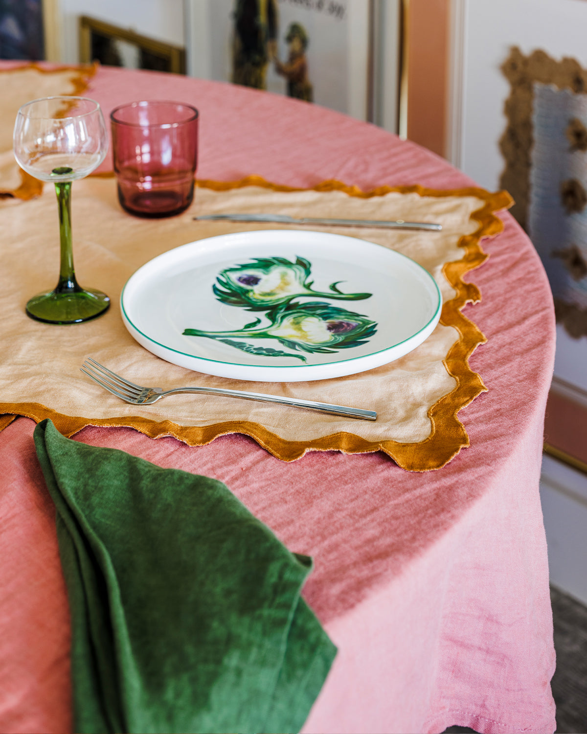 Pink Clay 100% French Flax Linen Tablecloth – Bed Threads